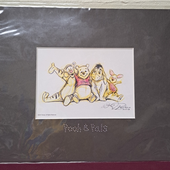 Swarovski | Art | Pooh Bear Lithograph Swarovski Drawing | Poshmark